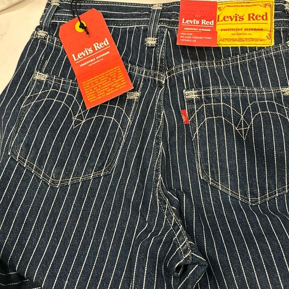 LEVIS RED | Jeans | New Womens Levis Red Striped Dark Denim Jeans ...